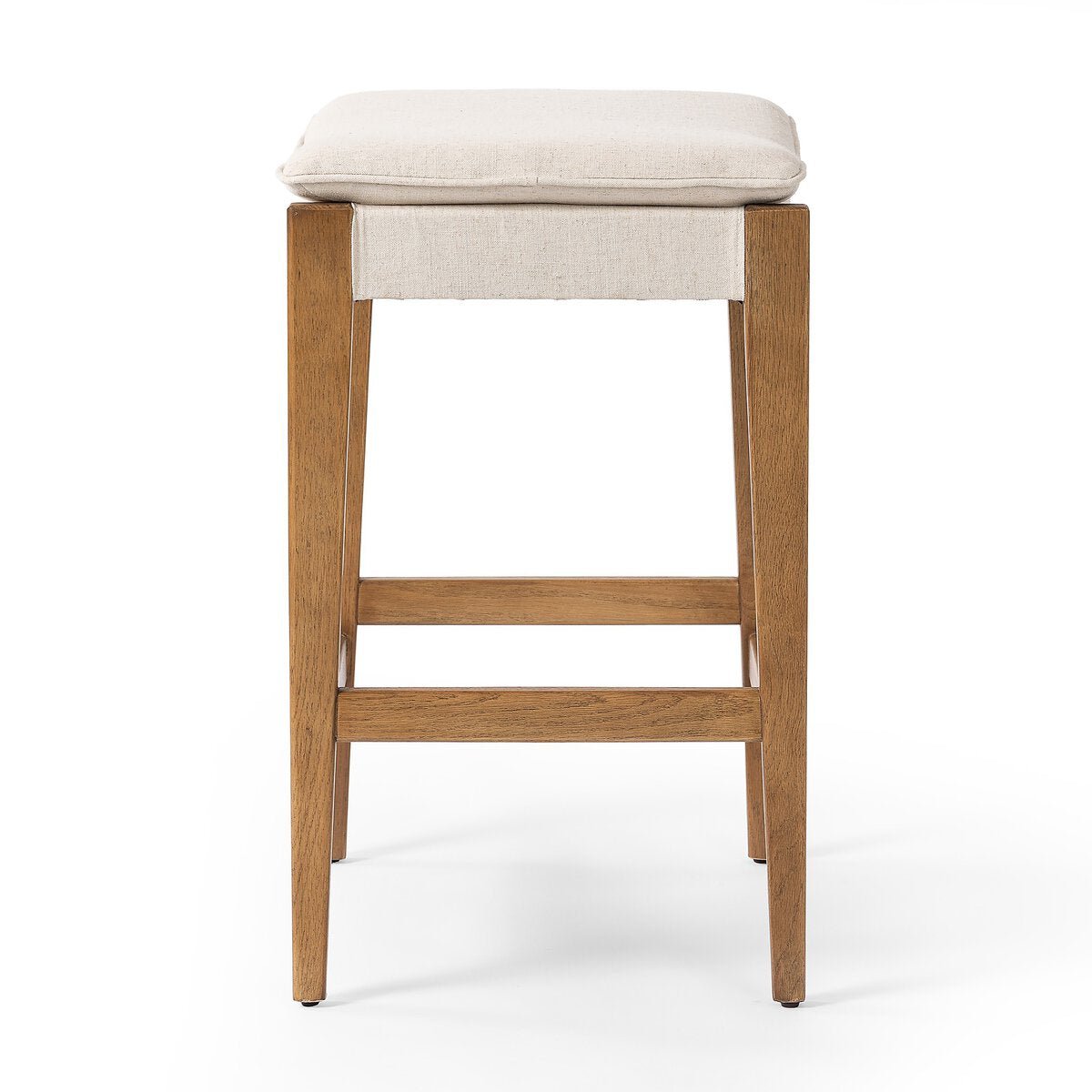 Aya Bar Counter Stool Solid Oak & Neutral Fabric | Sage Interiors