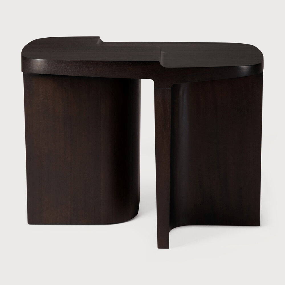 Brutalist Mahogany Rectangular Side Table – Rose Brown | Sage Interiors