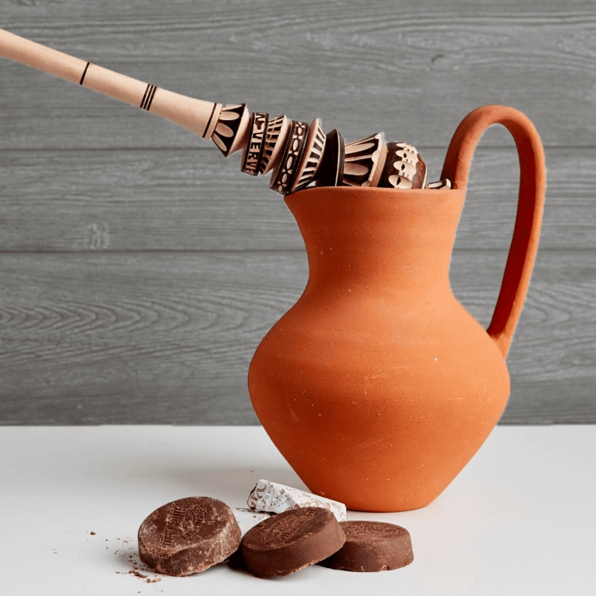 Hot Chocolate Jug, Red Clay Jaritto