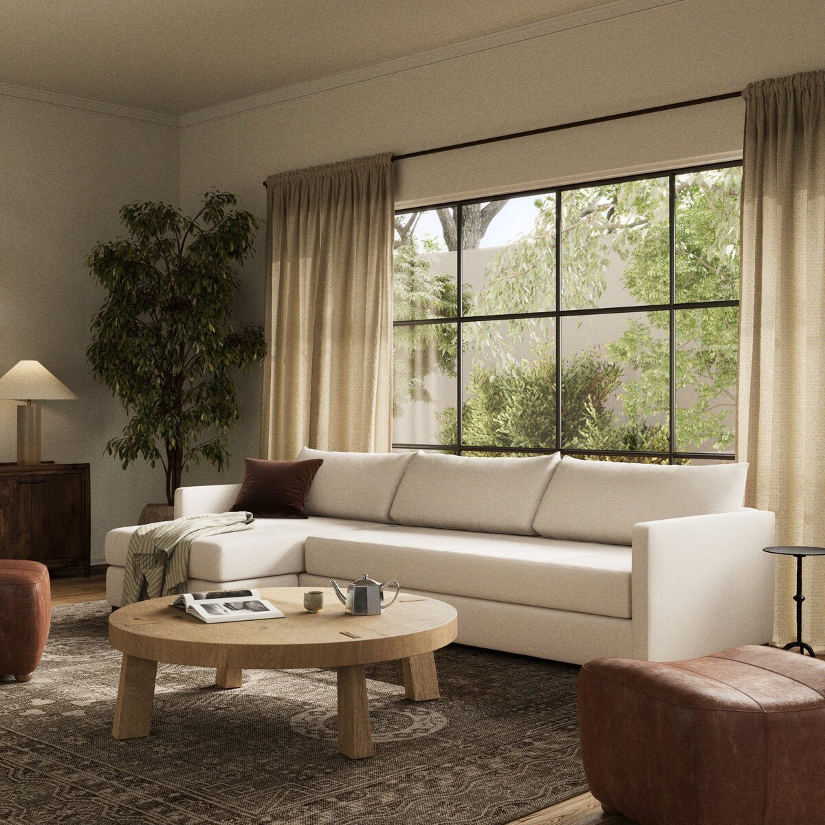 Wickham 2-Piece Sectional Storage Chaise – Crypton® Fabric | Sage Interiors